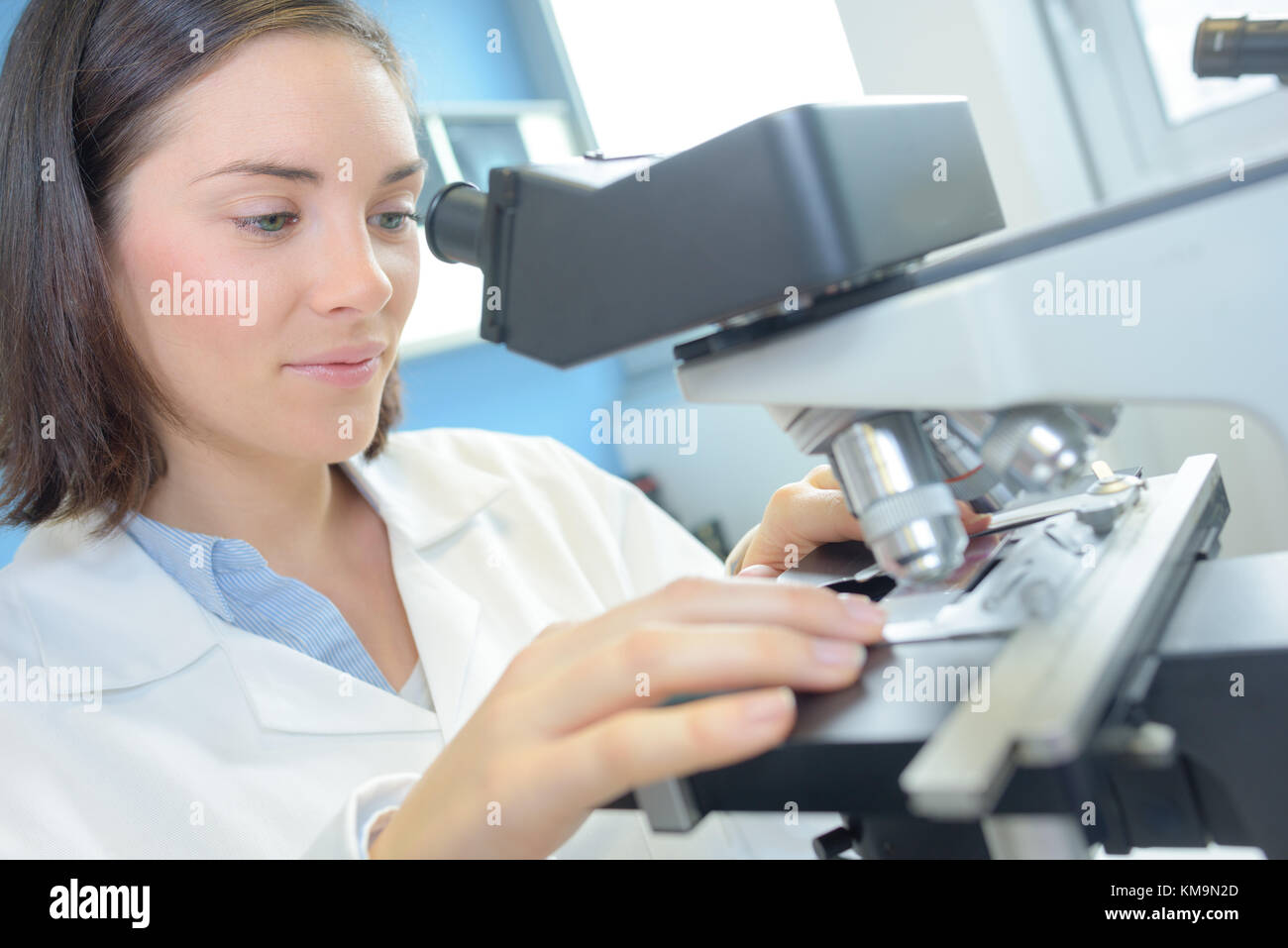 scientist with microscope Stock Photo - Alamy