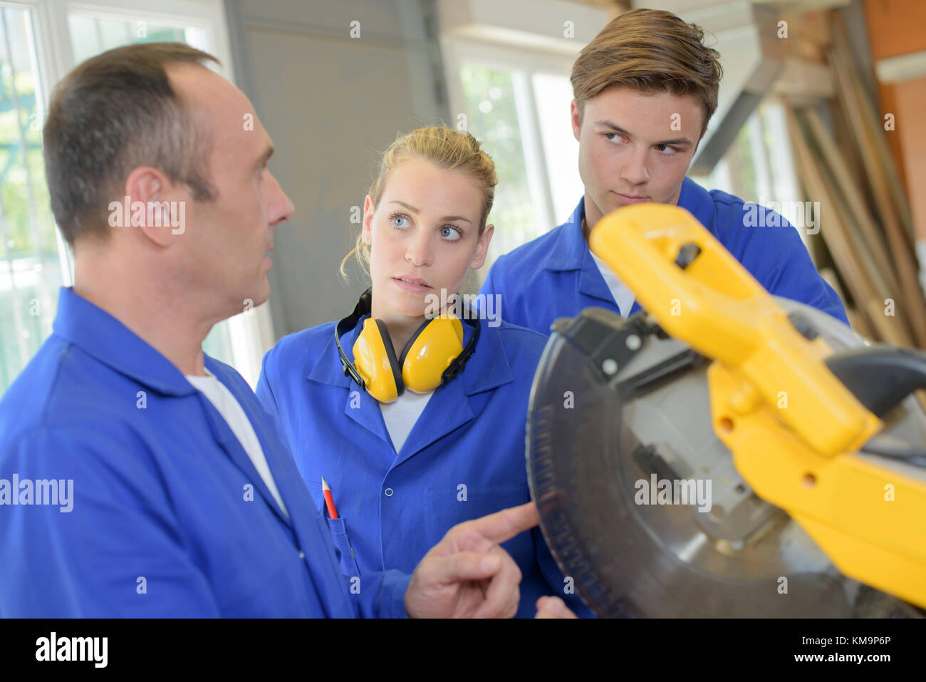introducing the drop saw Stock Photo - Alamy