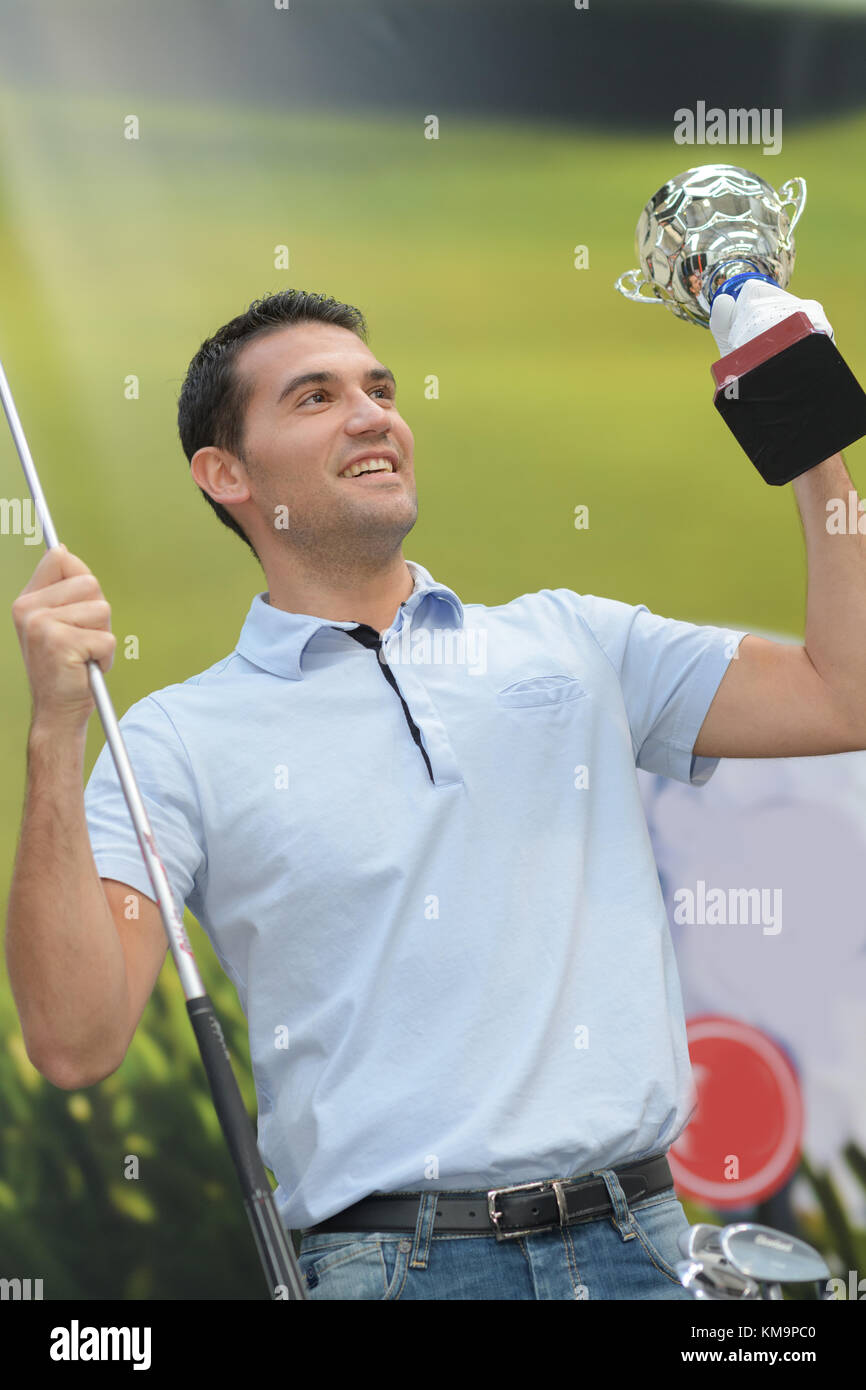 happy winner golfer Stock Photo - Alamy