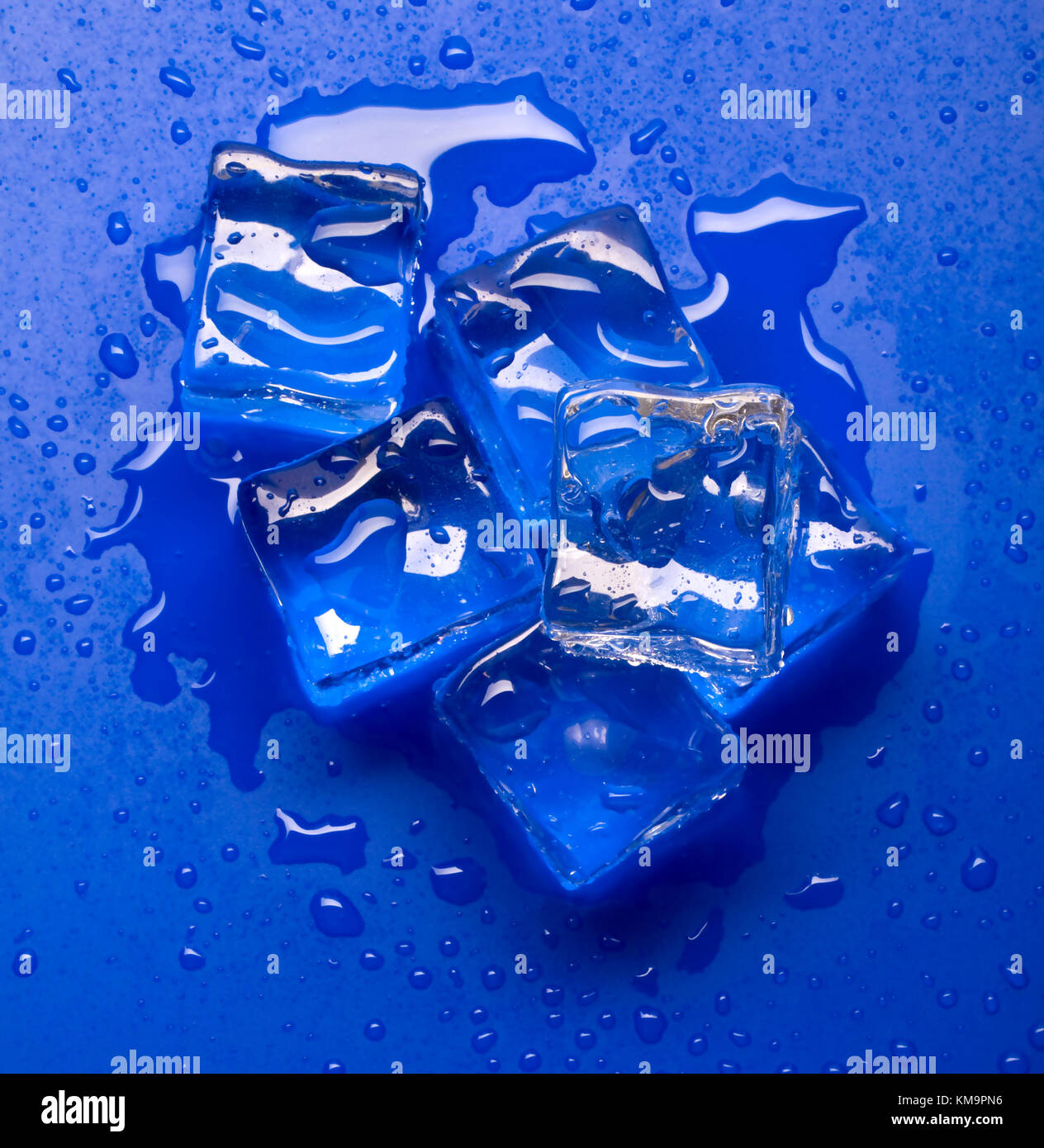 blue ice cubes Stock Photo - Alamy