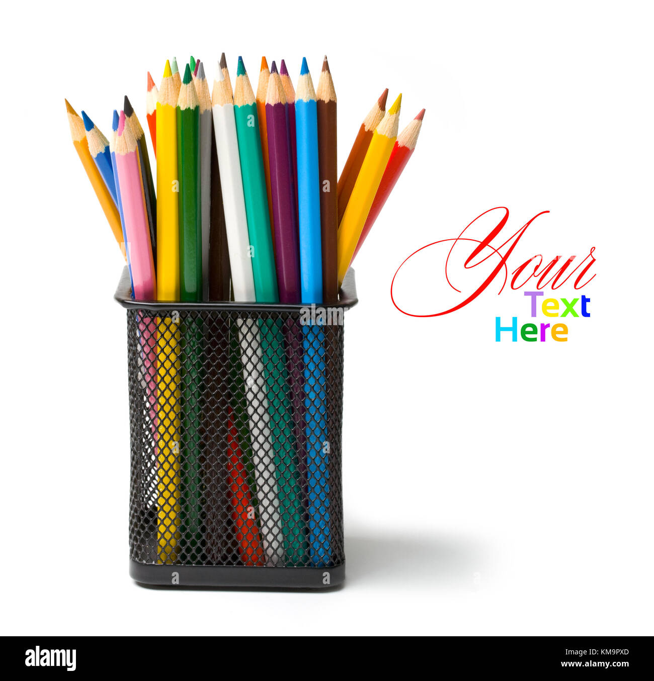 Colored pencils in a jar Stock Photo - Alamy