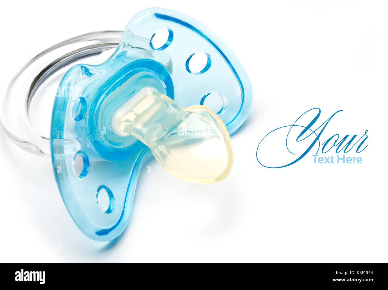 Blue baby silicone pacifier.isolated on white Stock Photo - Alamy