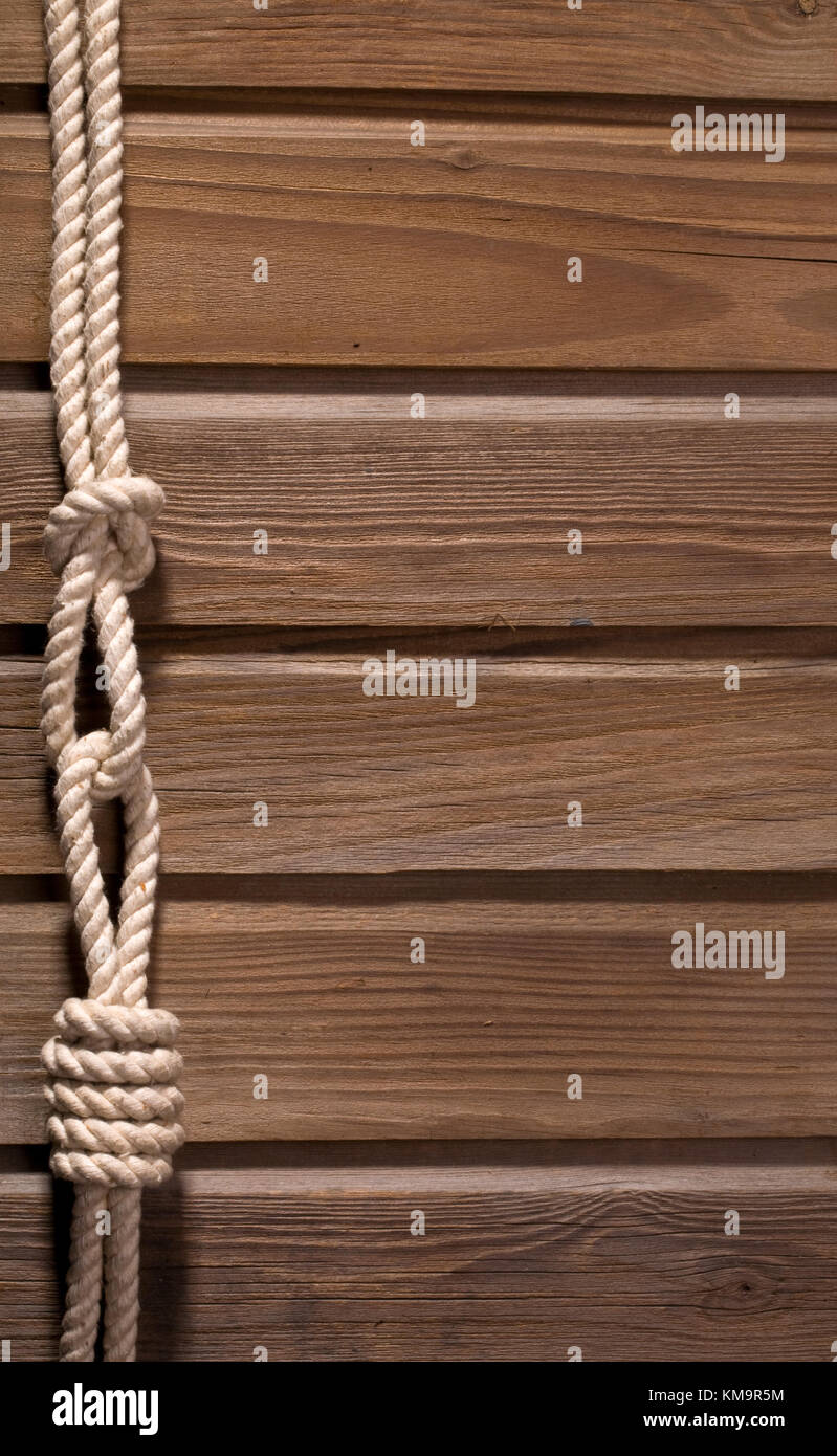 Image of old texture of wooden boards with ship rope Stock Photo - Alamy