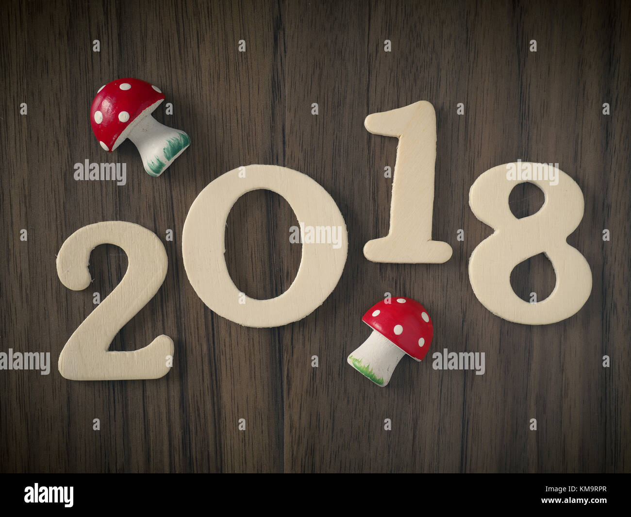 New Year 2018 concept background with lucky signs Stock Photo - Alamy