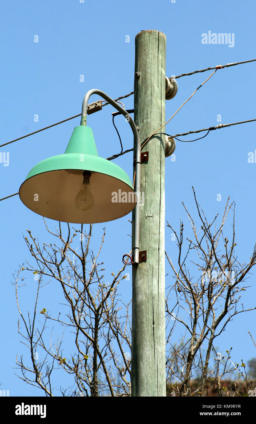 Pilgrims Rest, Mpumalanga, single old street light with lampshade Stock ...
