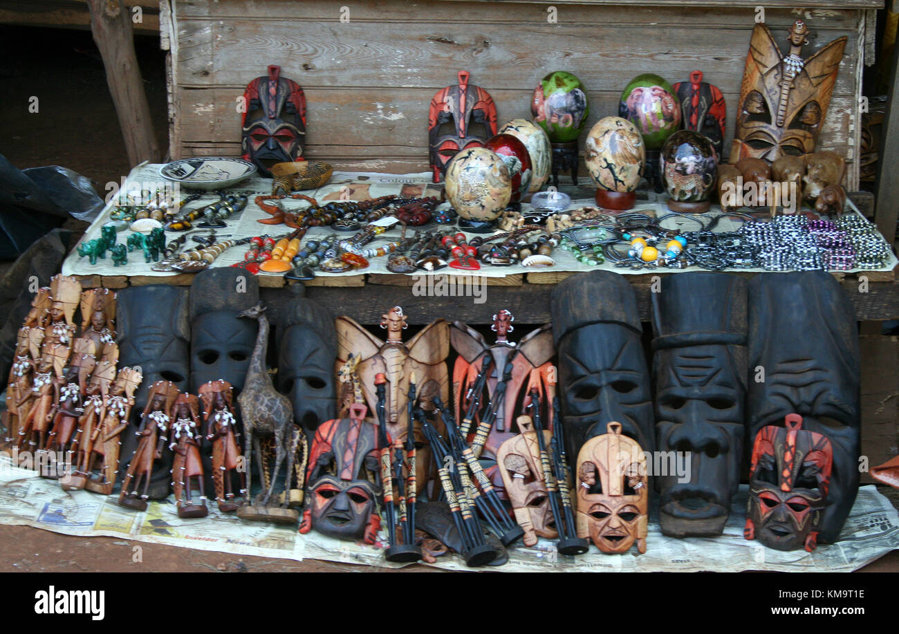 Pilgrims Rest, Mpumalanga, wooden african curios and painted ostrich ...