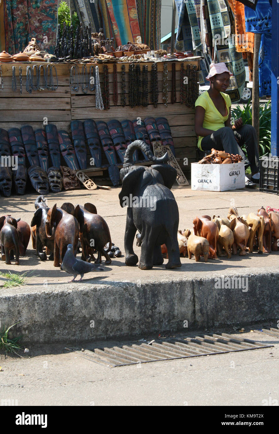 Pilgrims Rest, Mpumalanga, african lady selling wooden african curios ...