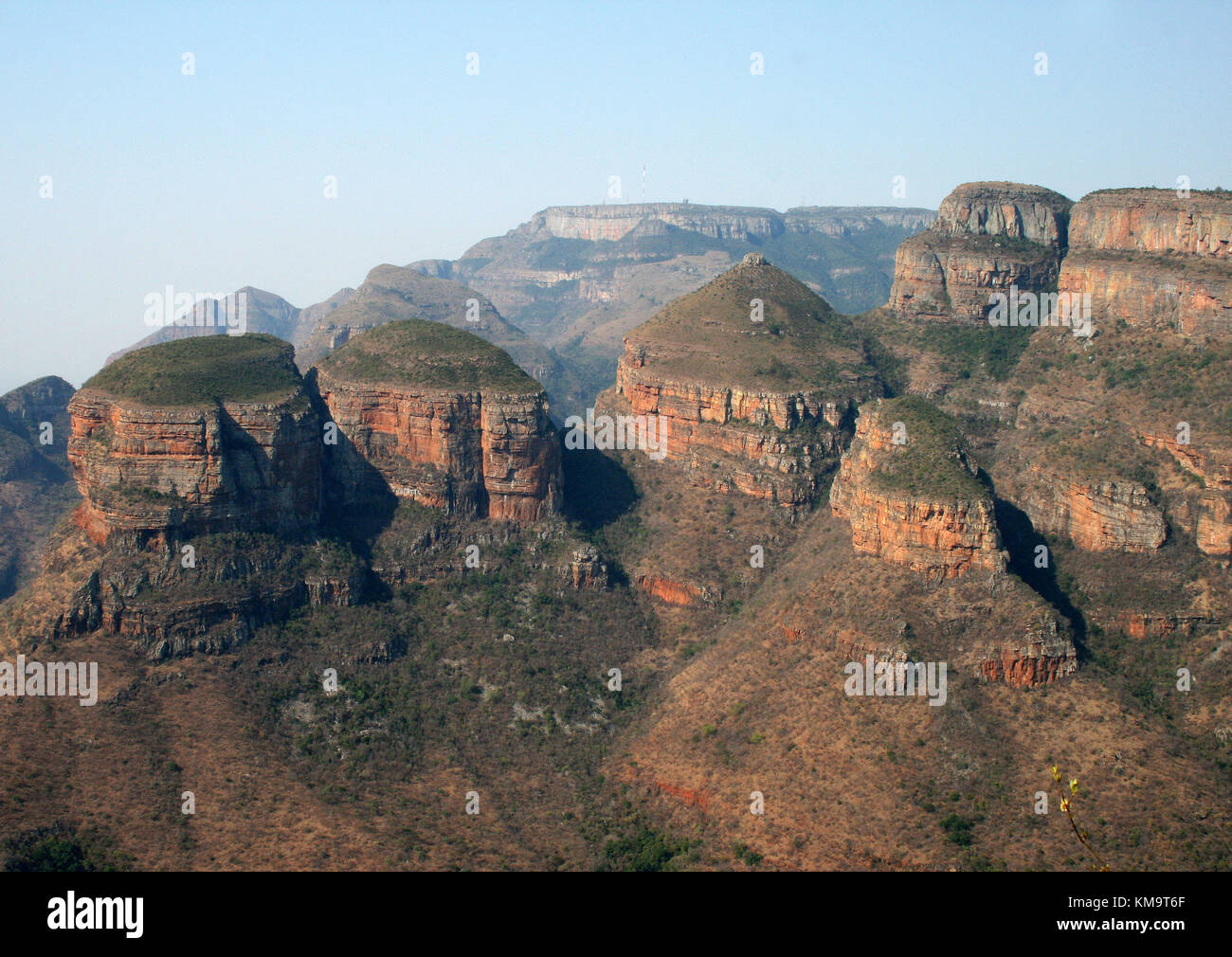 Mpumalanga, South Africa, close-up of the three rondavels Stock Photo ...