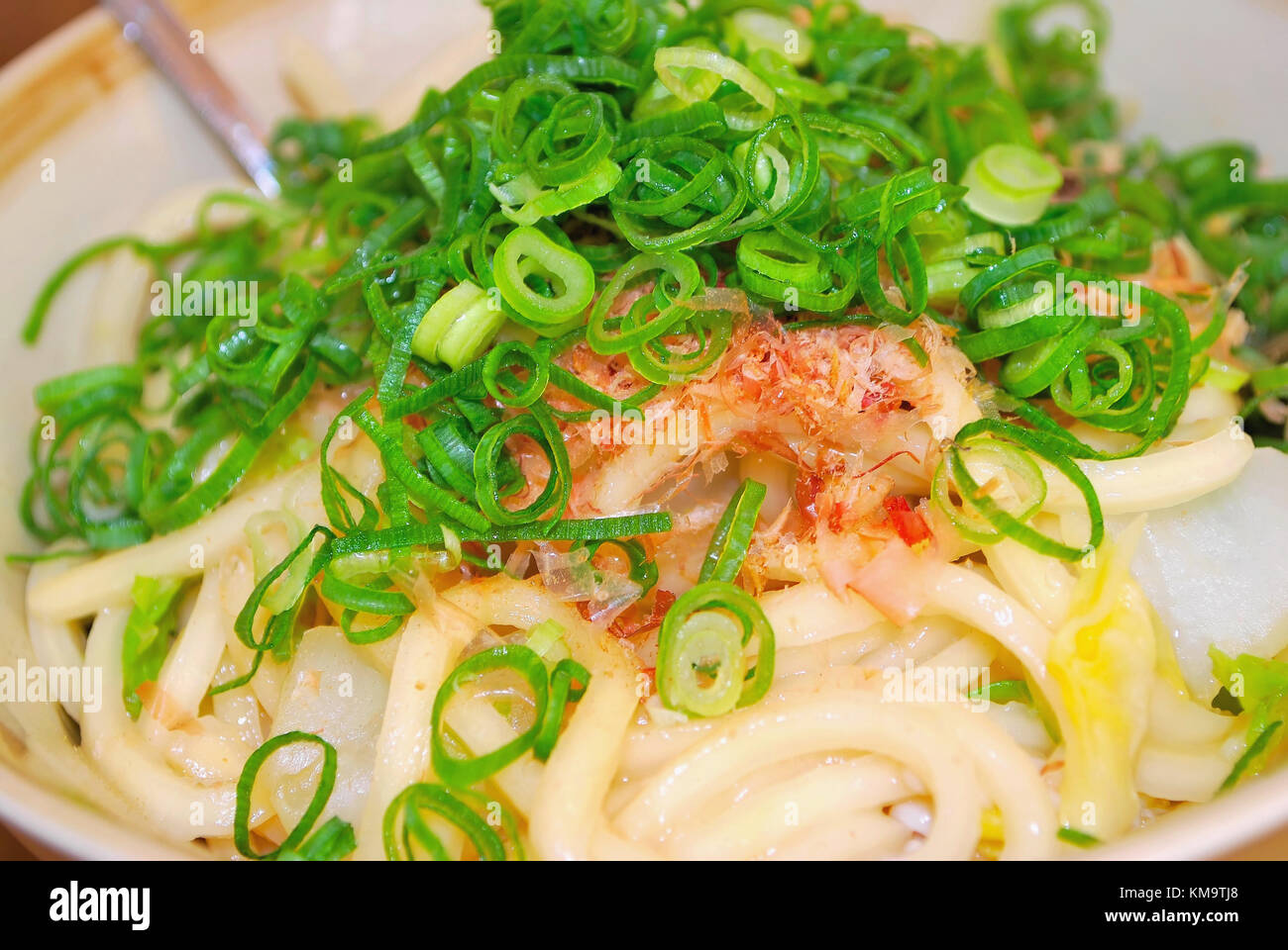 Sumptuous looking Japanese udon topped with freshly cut green spring ...