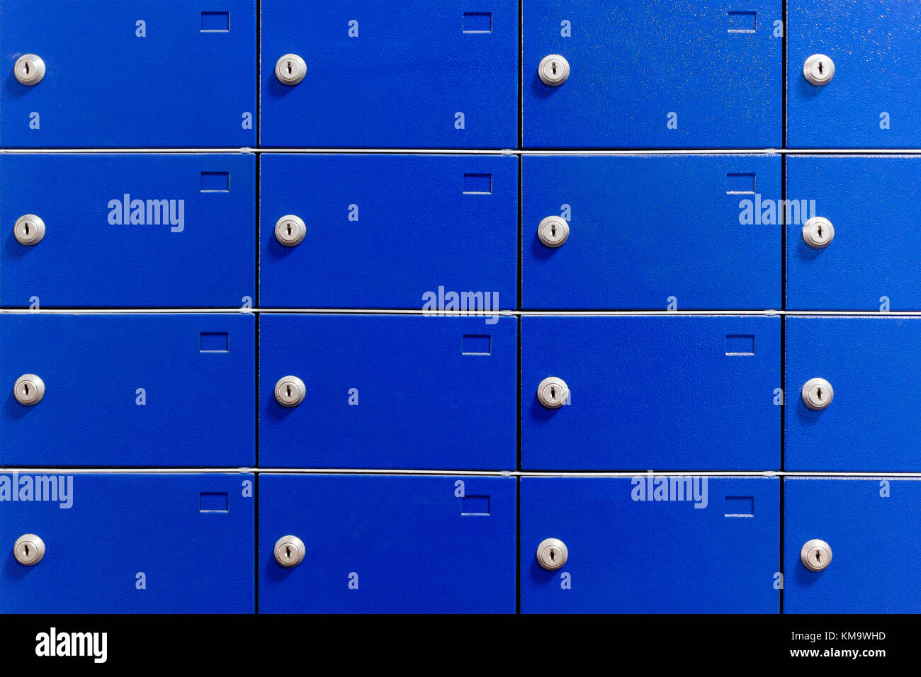 Closeup of metal safe deposit boxes. Outdoor parcel lockers for private ...