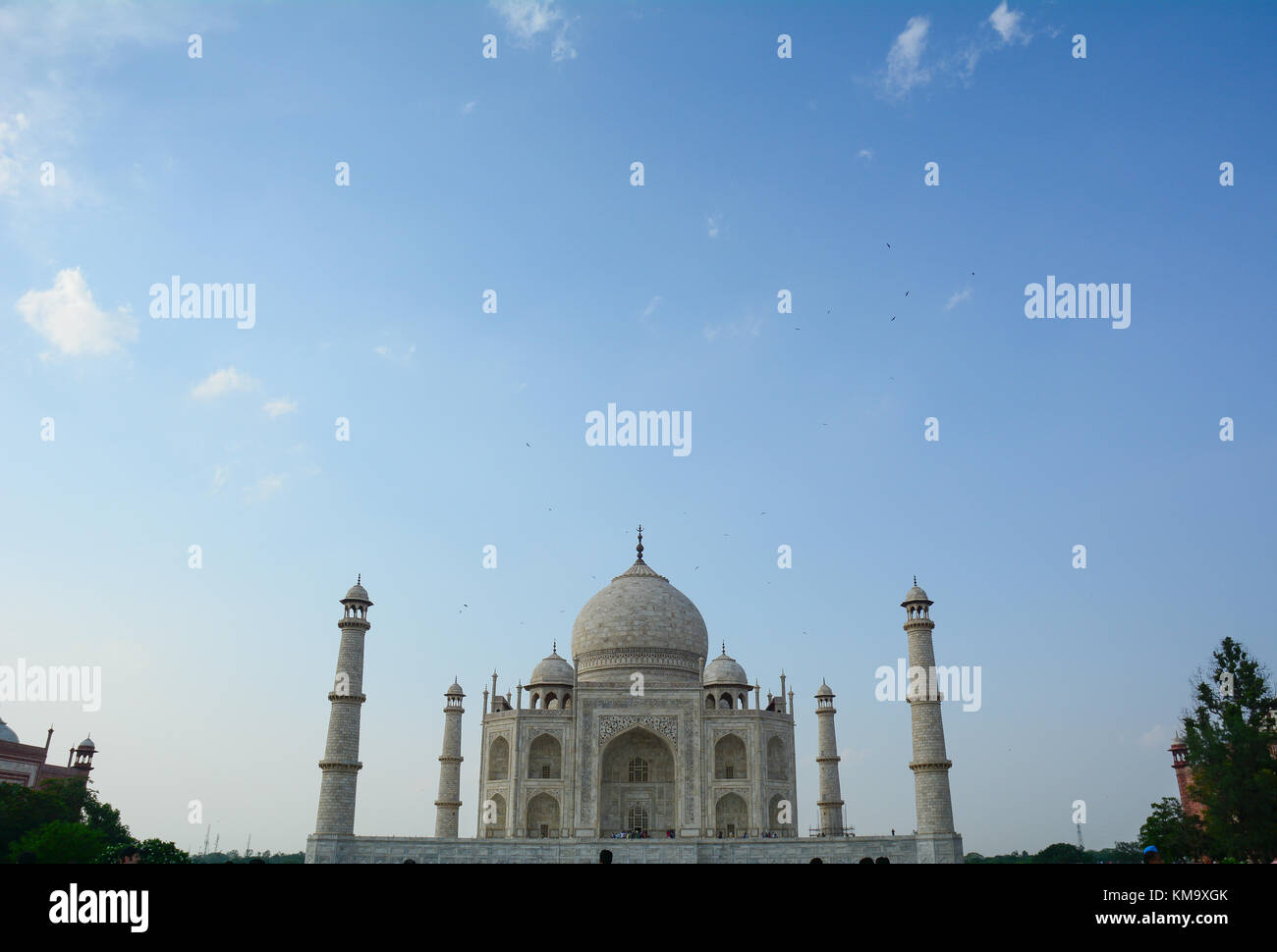 View of Taj Mahal under blue sky in Agra, India Stock Photo - Alamy