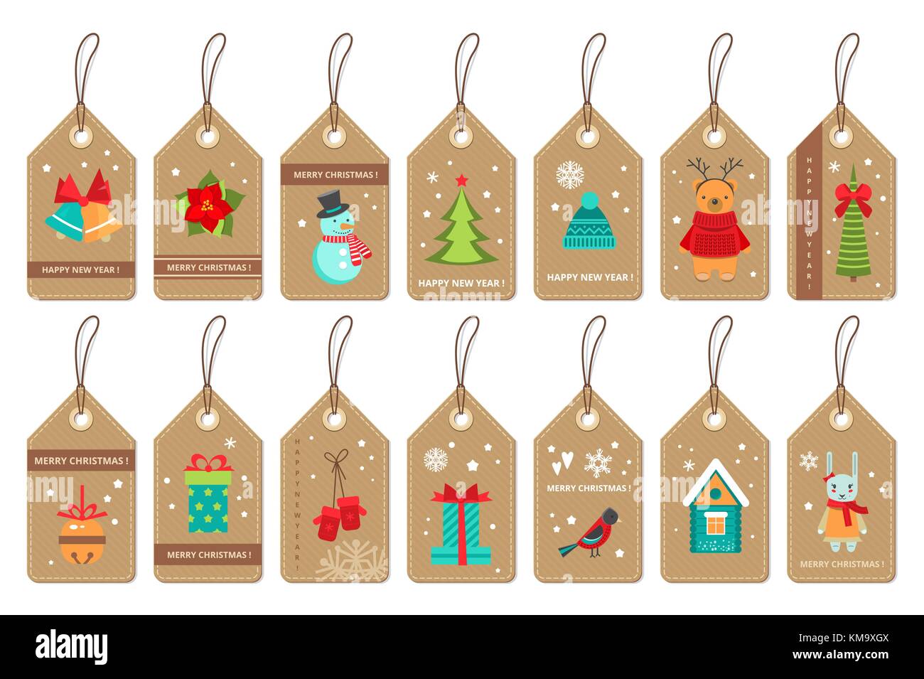 Set gift tags christmas Cut Out Stock Images & Pictures - Alamy