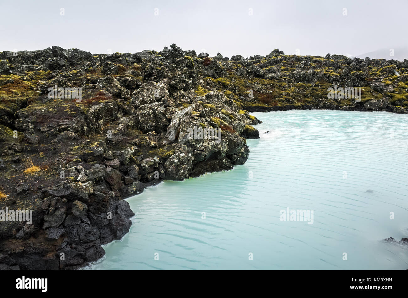 Iceland, Blue lagoon coast. This natural geothermal spa is one of the ...
