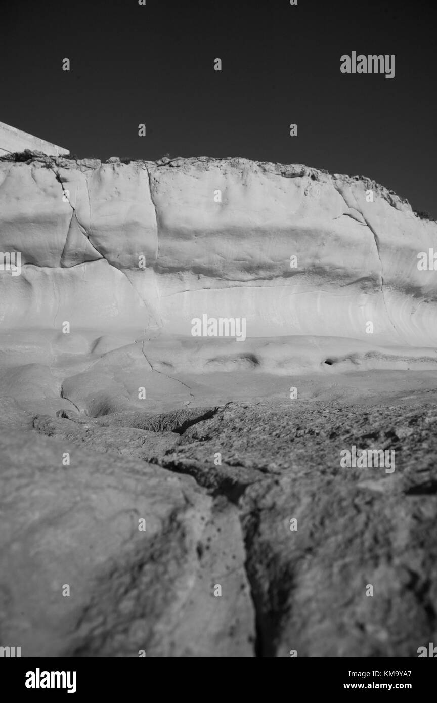 black and white eroded sandstone cliff Stock Photo - Alamy