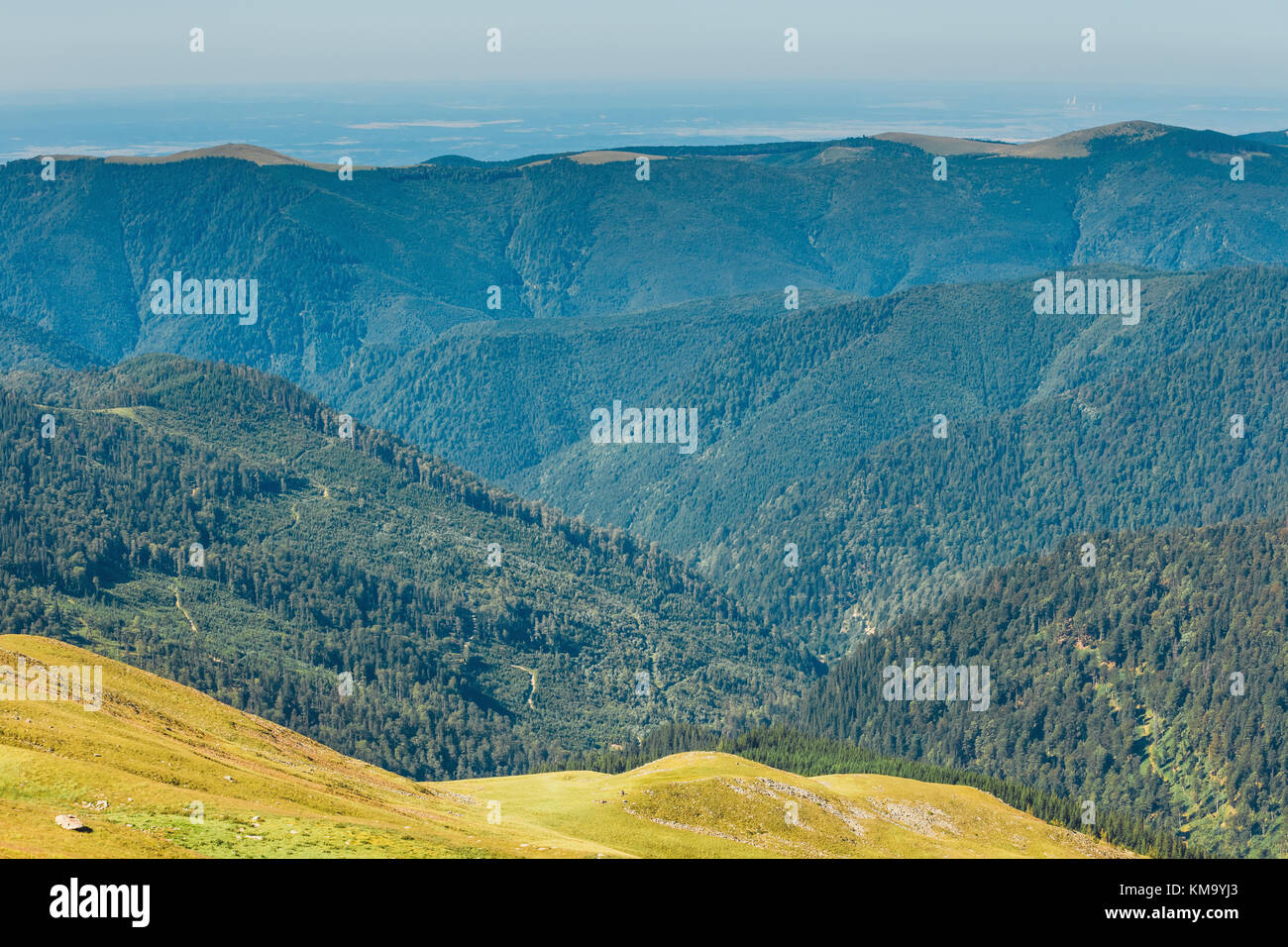 Beautiful mountain landscape of Parang Mountains in Romania Stock Photo ...