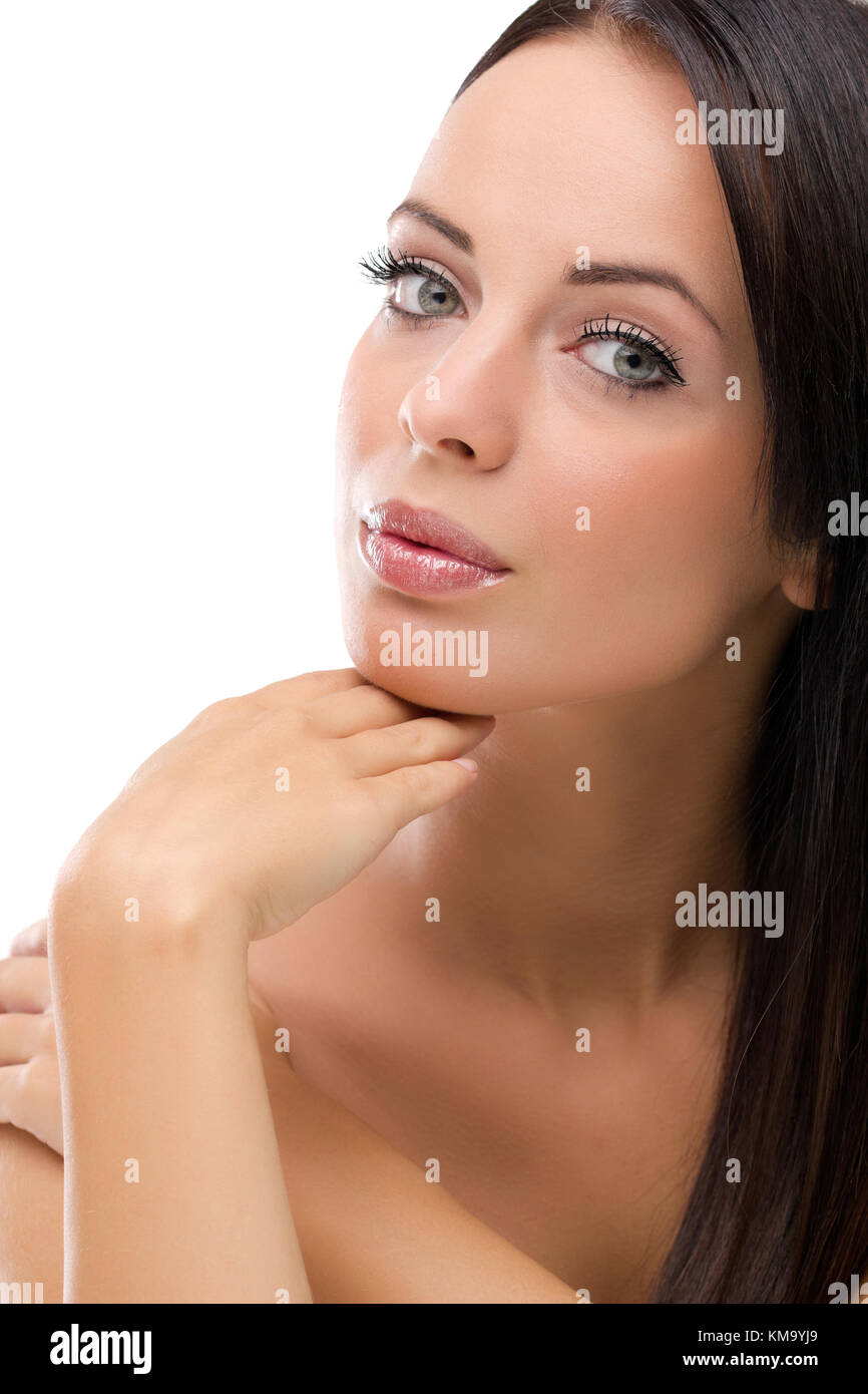 portrait of caucasian female beauty face Stock Photo - Alamy
