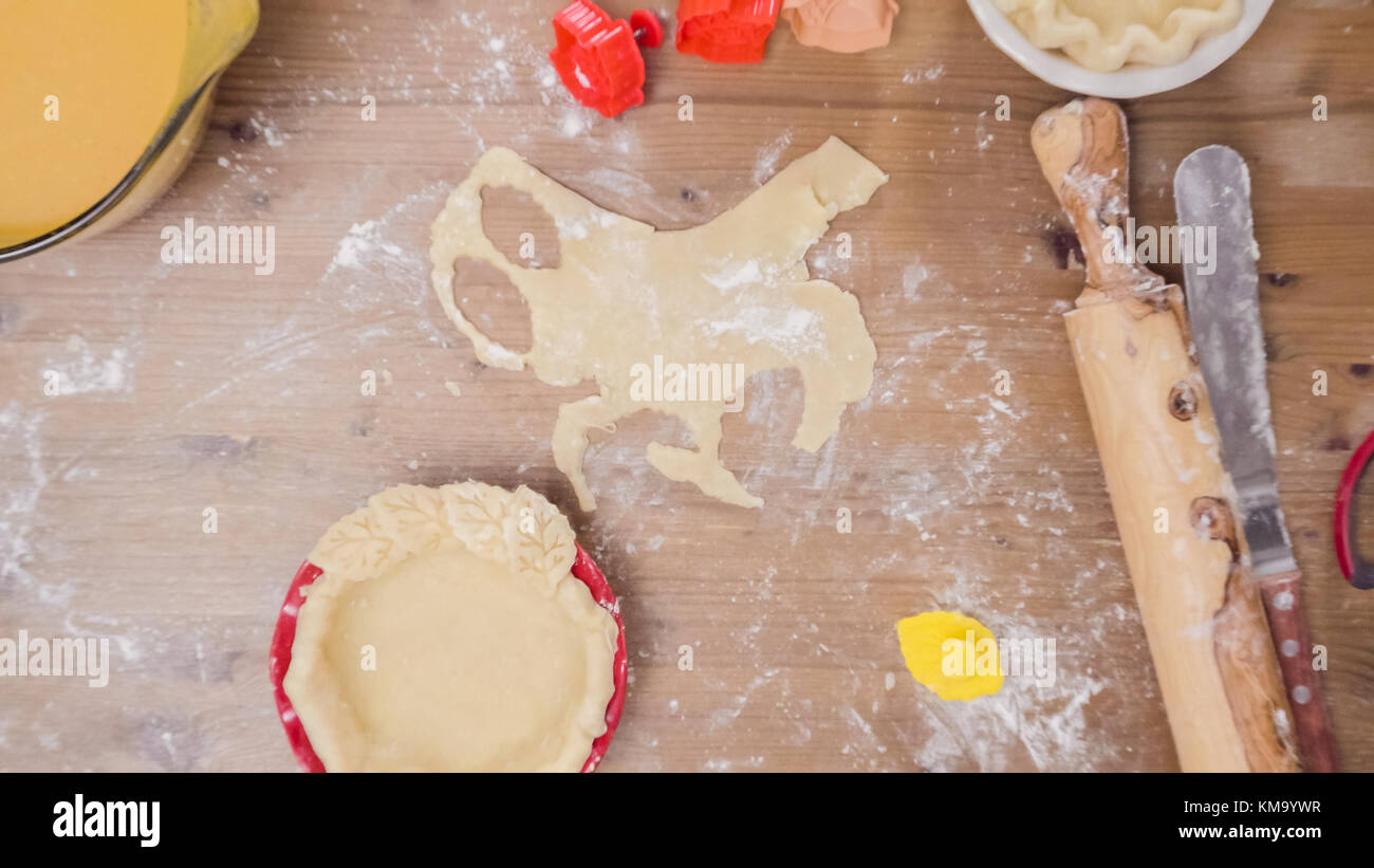 Step by step. Making pie crust from scratch to bake pumpkin pie Stock ...