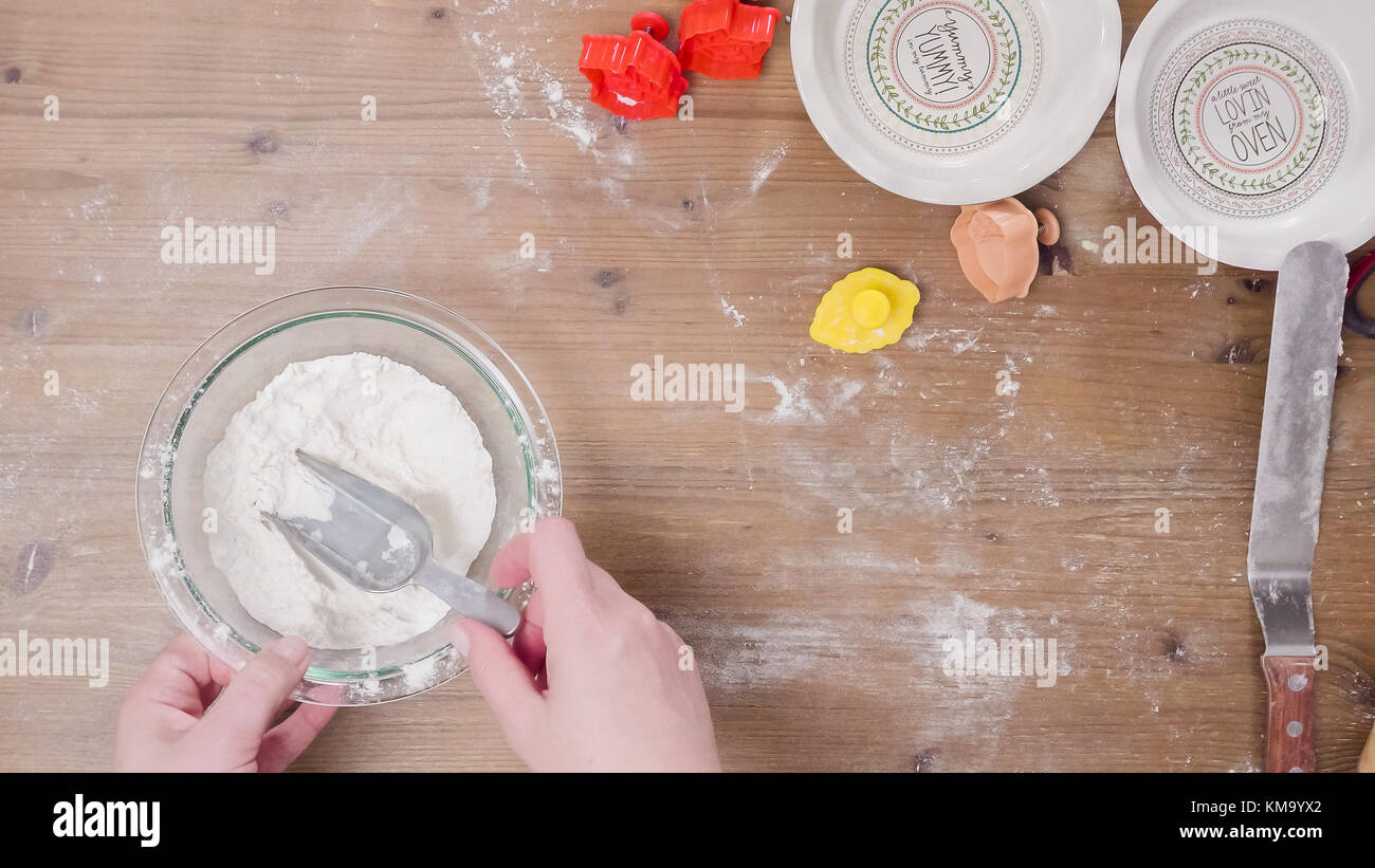 Step by step. Making pie crust from scratch to bake pumpkin pie Stock ...