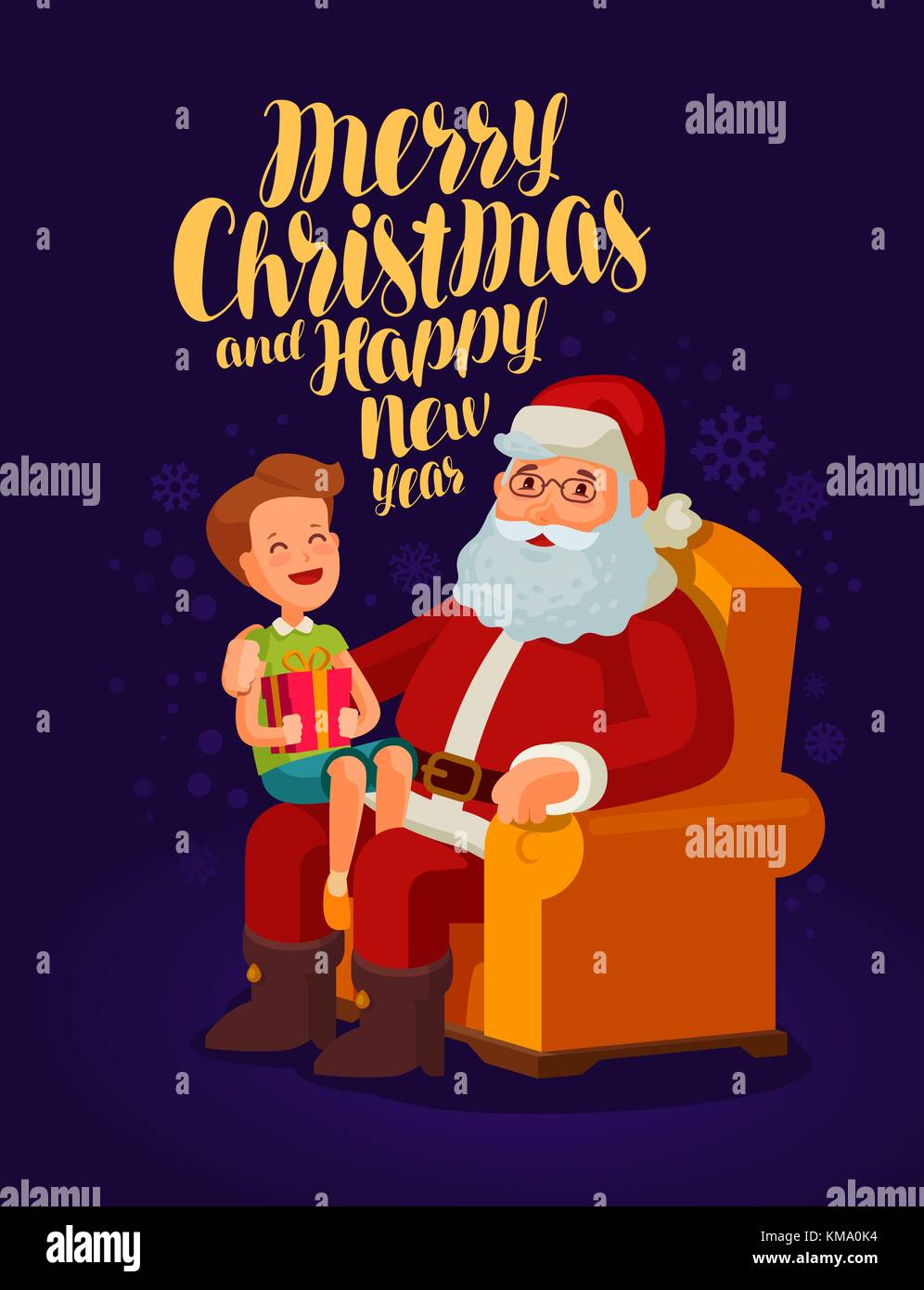 Merry christmas smiling kid Stock Vector Images - Alamy
