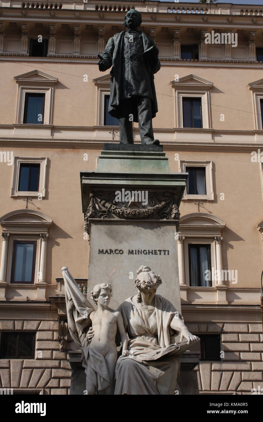 marco minghetti statue in Rome Stock Photo - Alamy