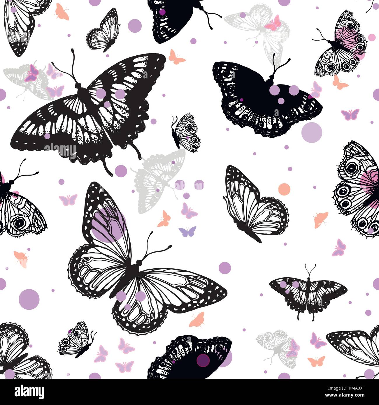 Hand drawn butterflies Stock Vector Images - Alamy
