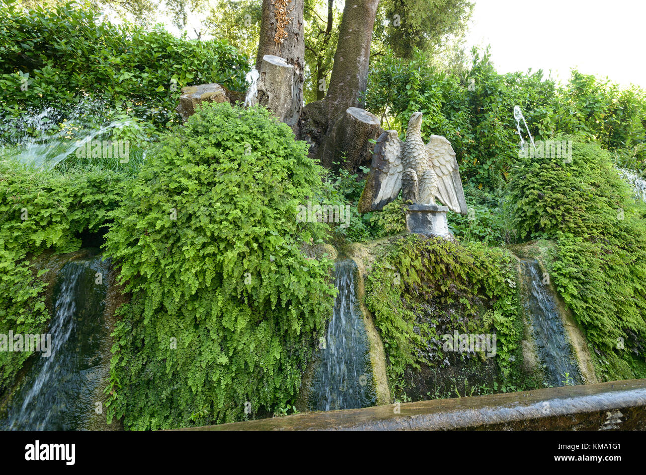 Nice fountain make a very long fountain Stock Photo - Alamy