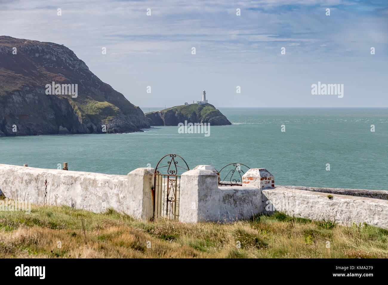 South Stack Lighthouse, seen from North Stack, Holyhead, Isle of ...
