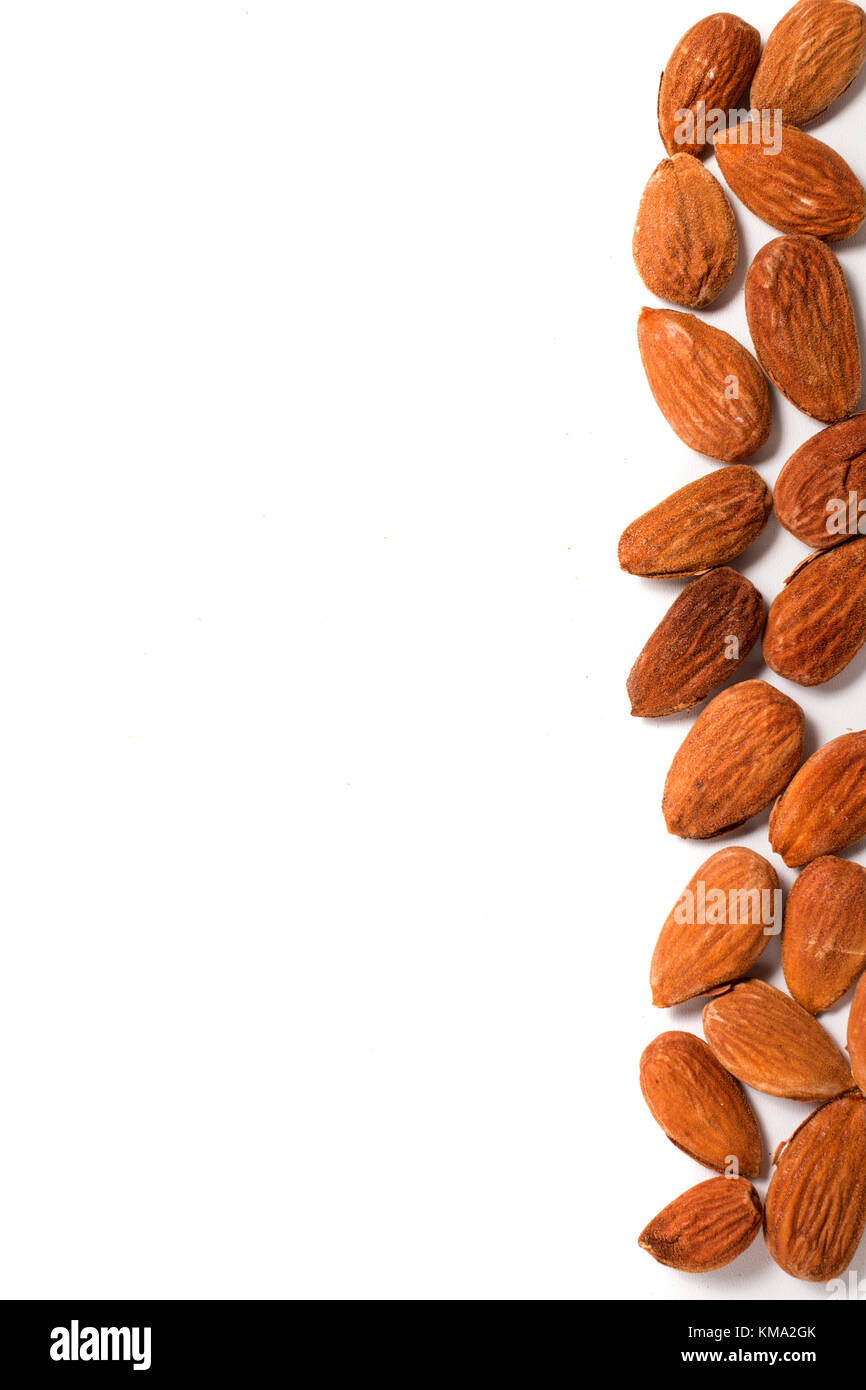 Sweet almond drupes isolated on a white background Stock Photo - Alamy