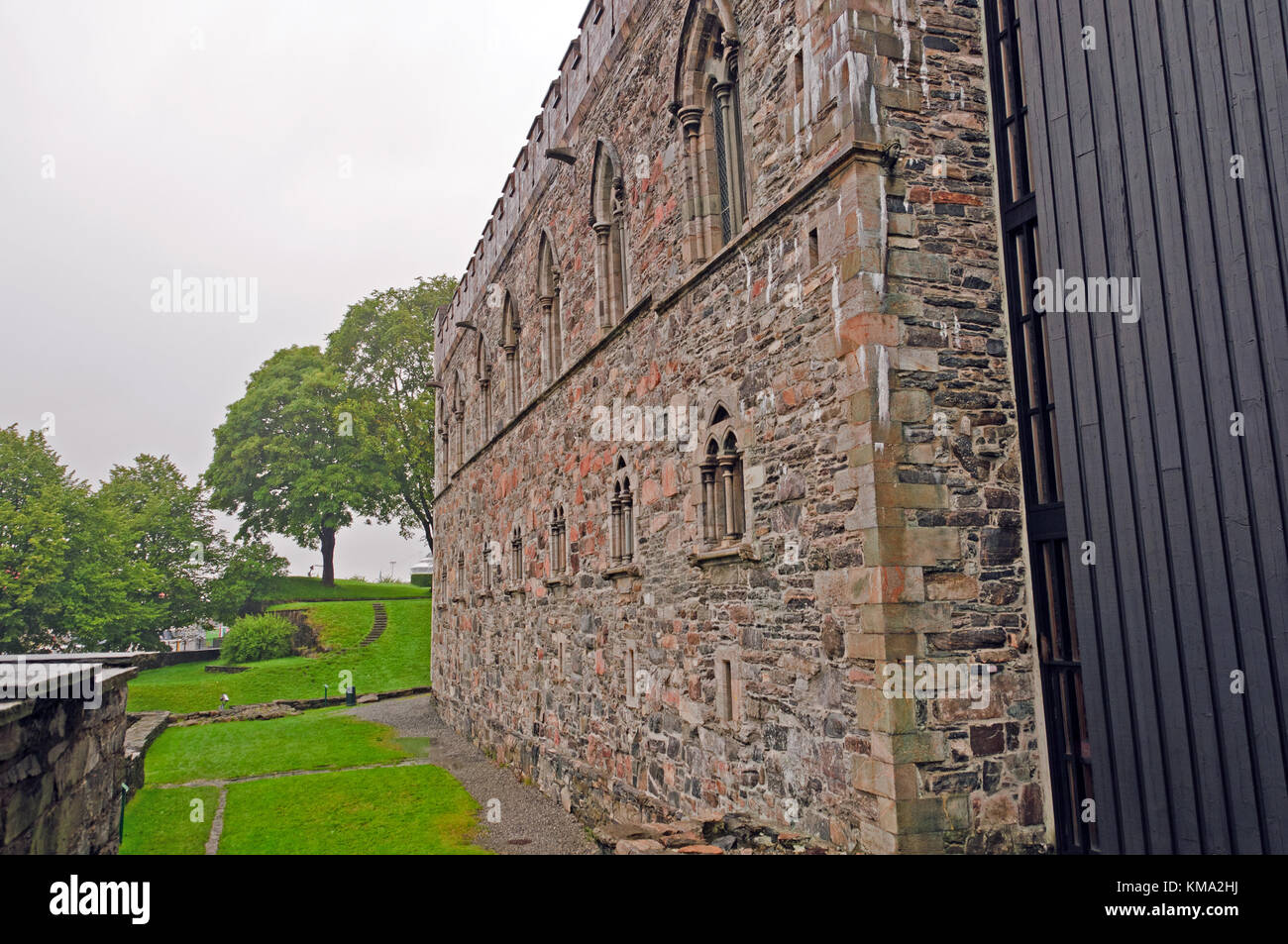 Wall of the Bergenhus castle in Bergen, Norway Stock Photo - Alamy