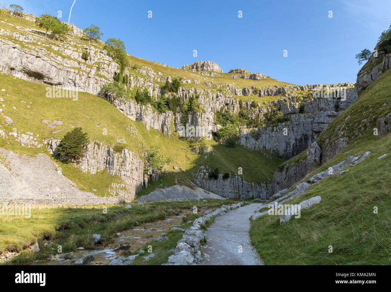 Landscape at the Gordale Scar, Yorkshire Dales, North Yorkshire, UK ...