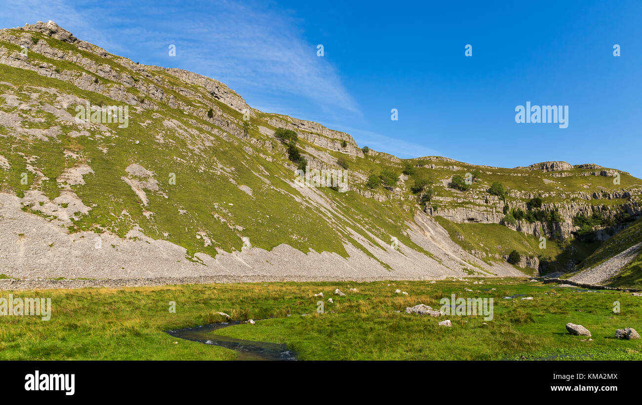 Landscape at the Gordale Scar, Yorkshire Dales, North Yorkshire, UK ...