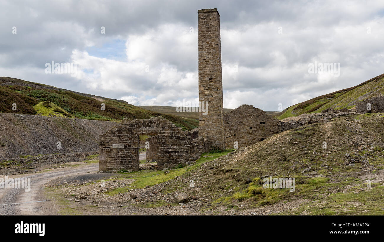 Old Gang Smelt Mill, between Feetham and Langthwaite, Yorkshire Dales ...