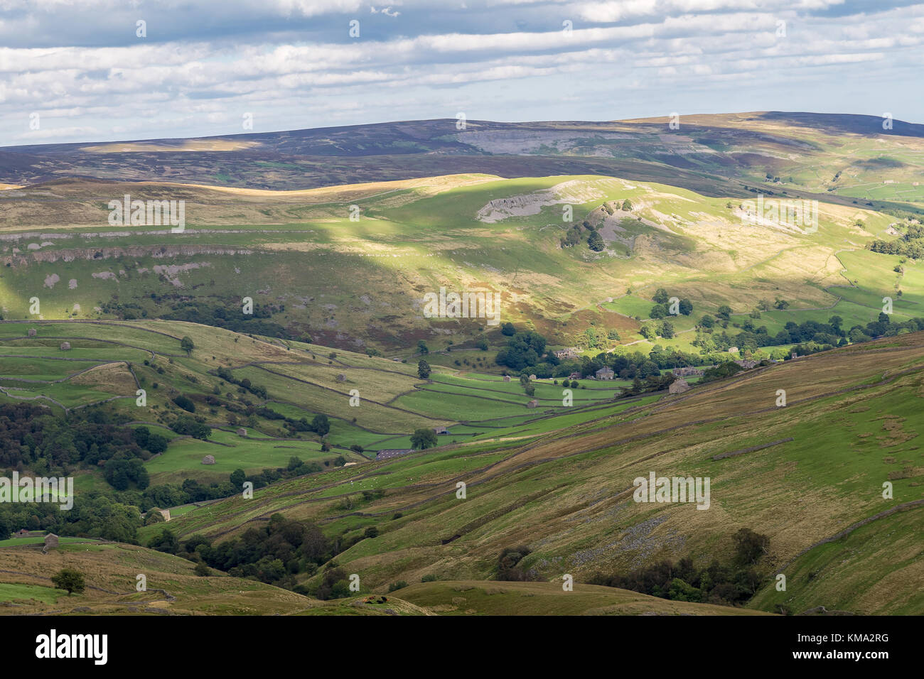Landscape and clouds in the Yorkshire Dales, seen from the Buttertubs ...