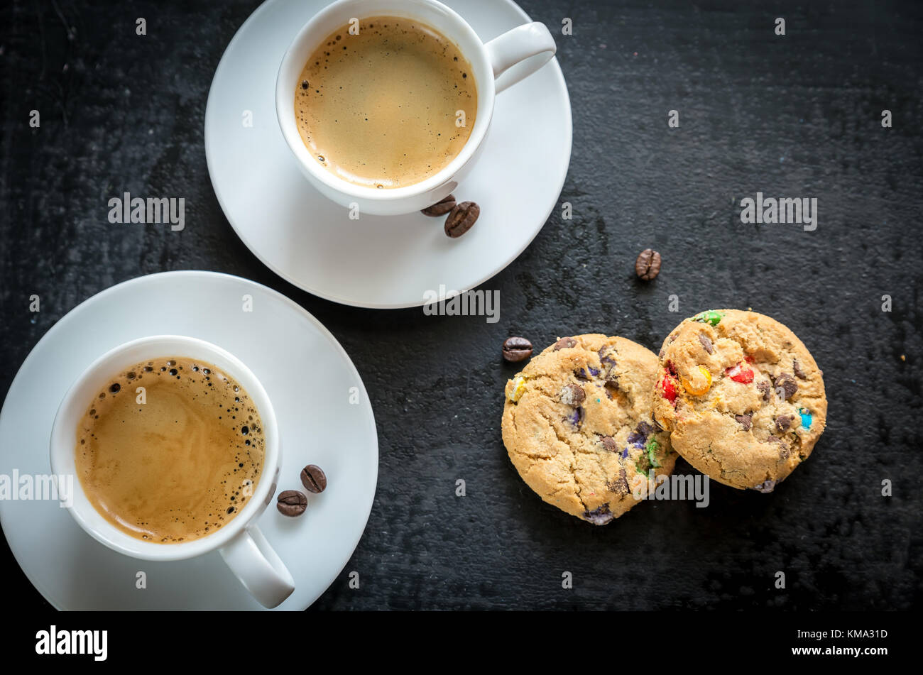 Two cups of coffee Stock Photo - Alamy