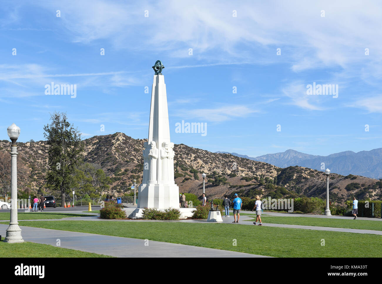 LOS ANGELES - NOVEMBER 24, 2017: , Astronomers Monument at the Griffith ...