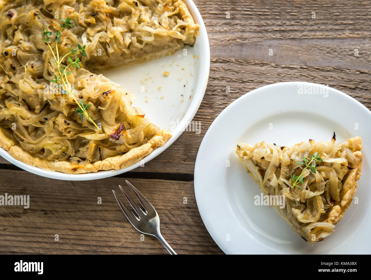 French open onion pie Stock Photo - Alamy