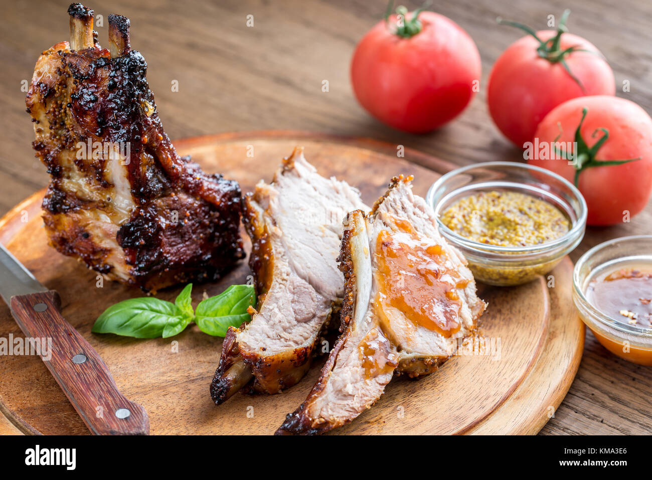 Grilled pork ribs in barbecue sauce Stock Photo - Alamy
