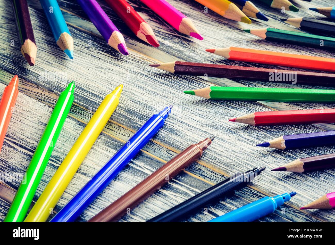 Wooden markers hi-res stock photography and images - Alamy