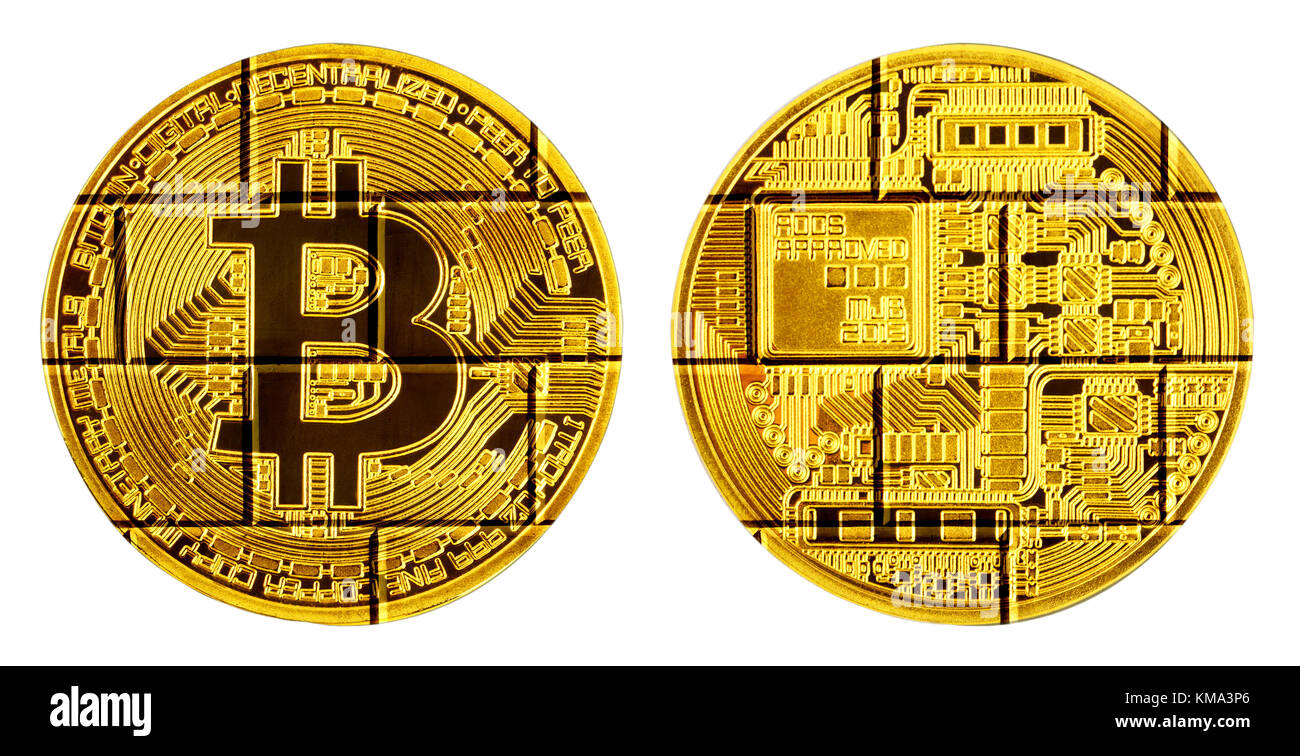 Face and back of bitcoin consisting of bricks Stock Photo - Alamy