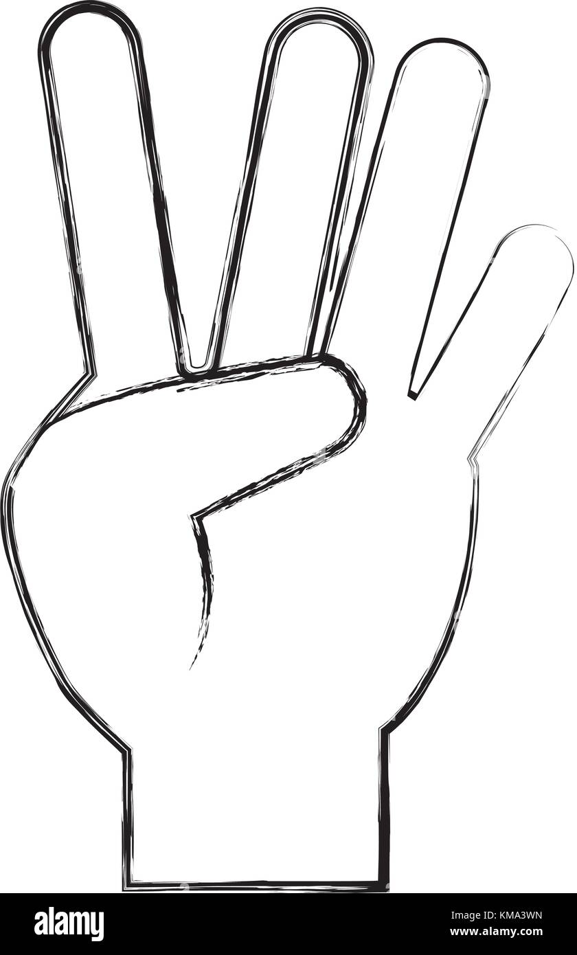 hand counting four on fingers vector illustration design Stock Vector ...