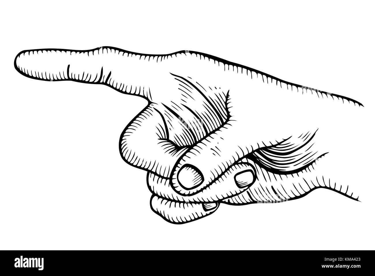 Come Here Hand Pointing Graphic