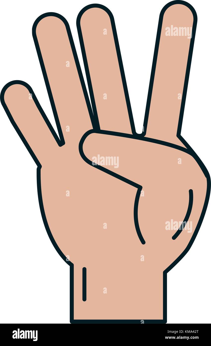 hand counting four on fingers vector illustration design Stock Vector ...