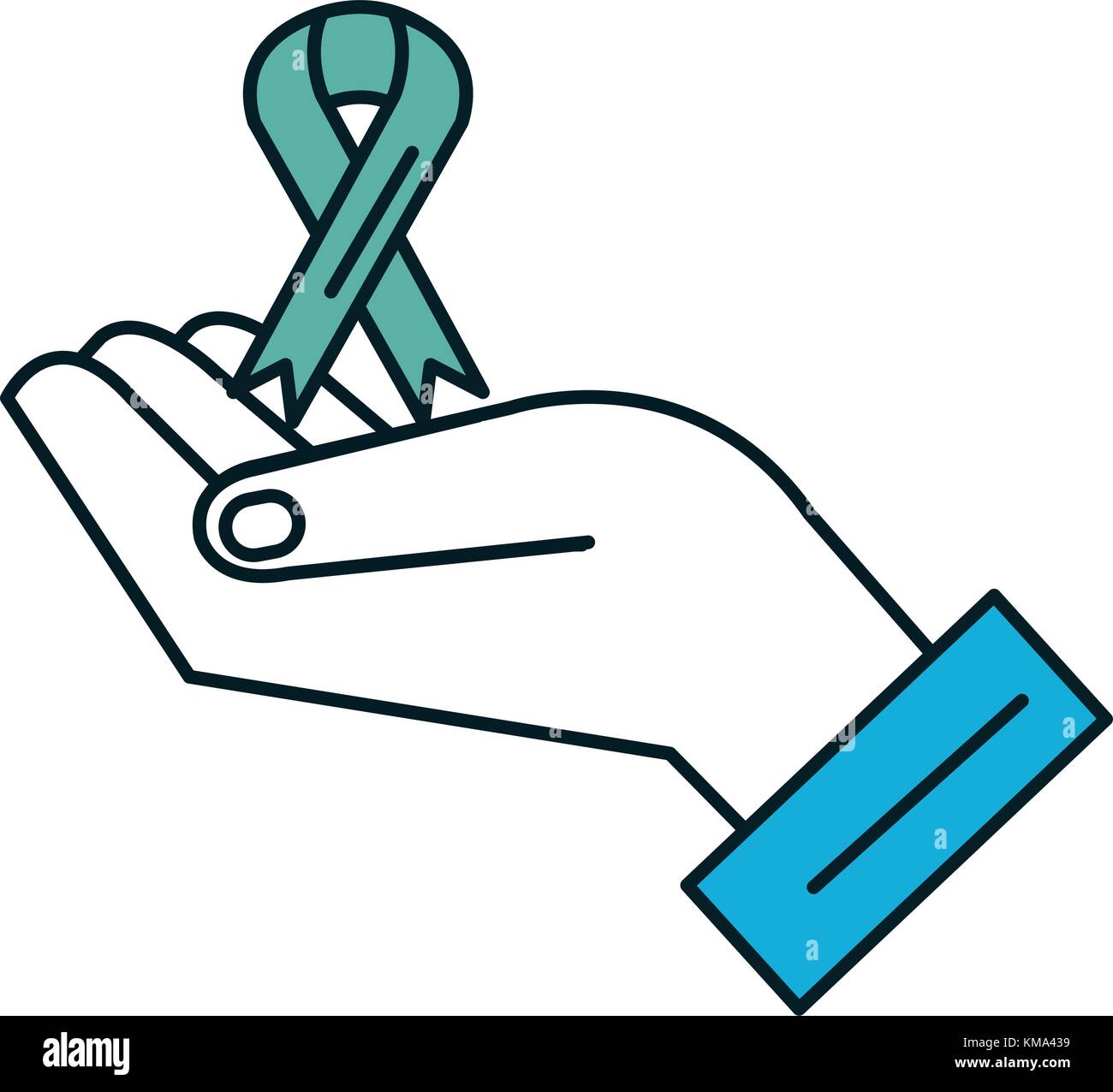 hand with ribbon campaign vector illustration design Stock Vector Image ...