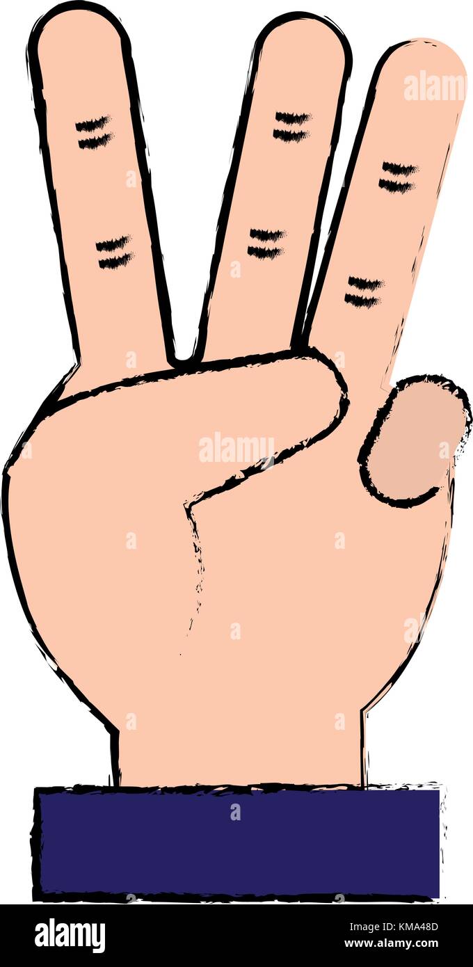 hand counting three on fingers vector illustration design Stock Vector ...