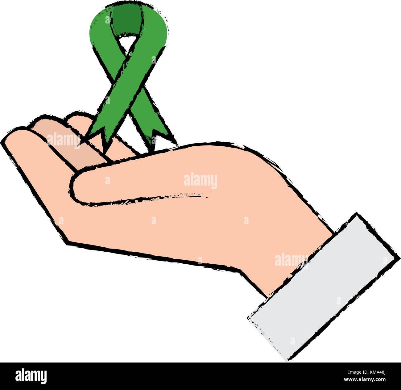 hand with ribbon campaign vector illustration design Stock Vector Image ...