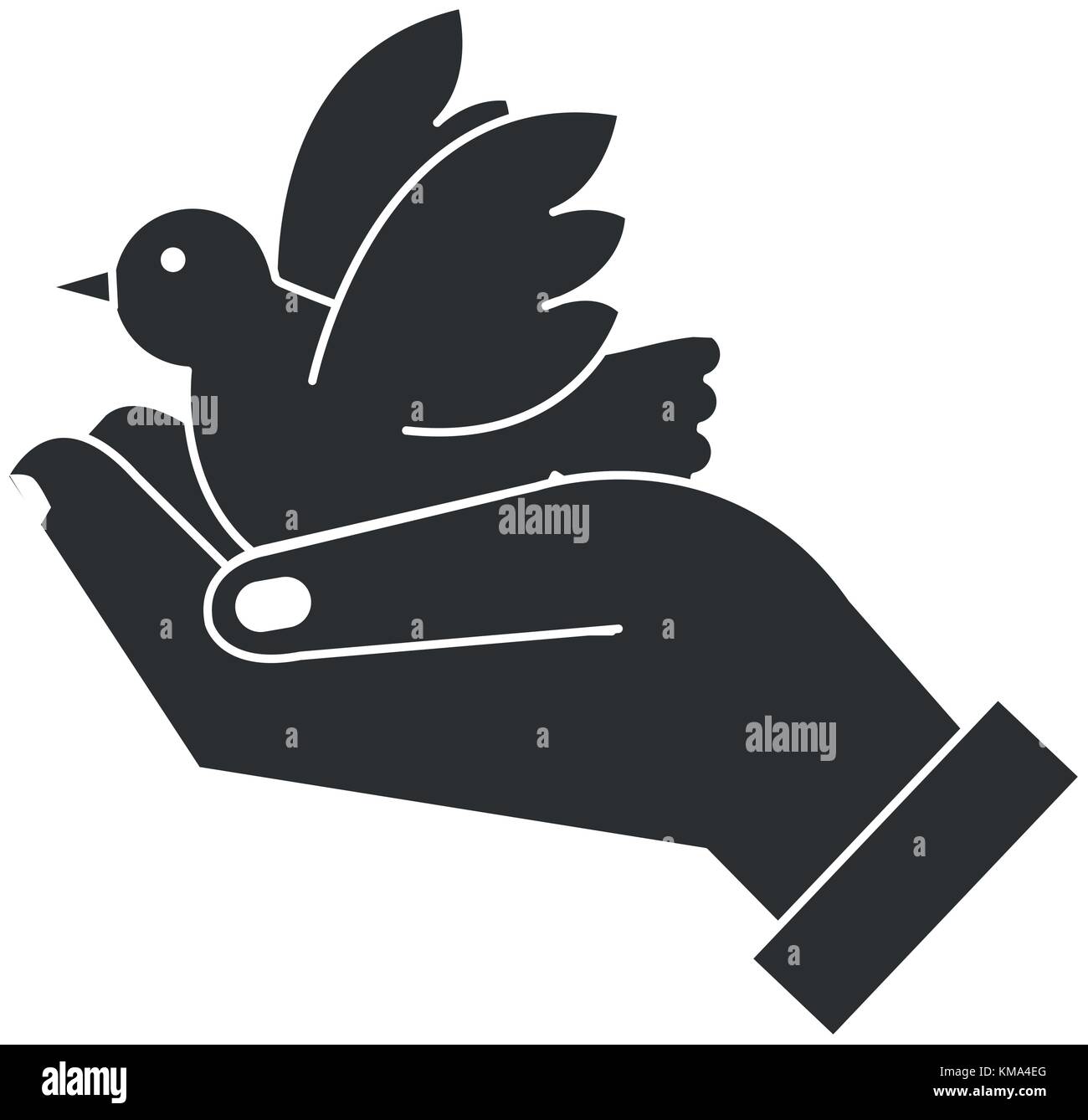 hand with peace dove vector illustration design Stock Vector Image ...