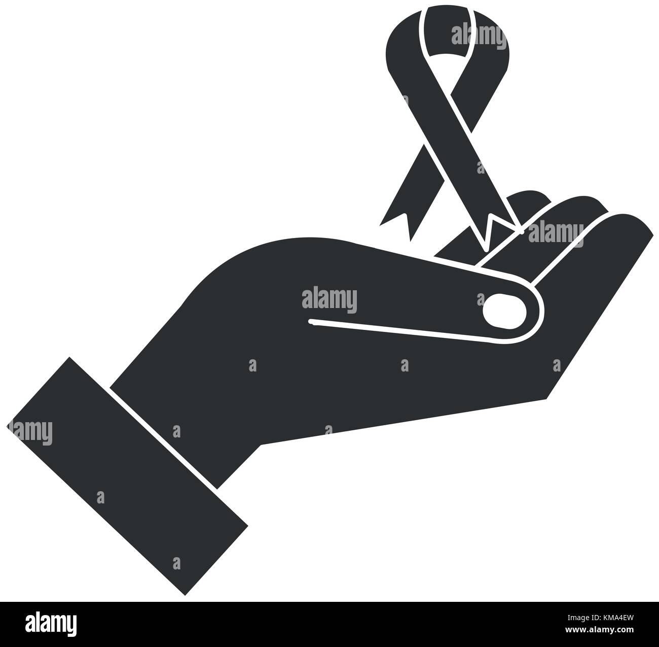 hand with ribbon campaign vector illustration design Stock Vector Image ...