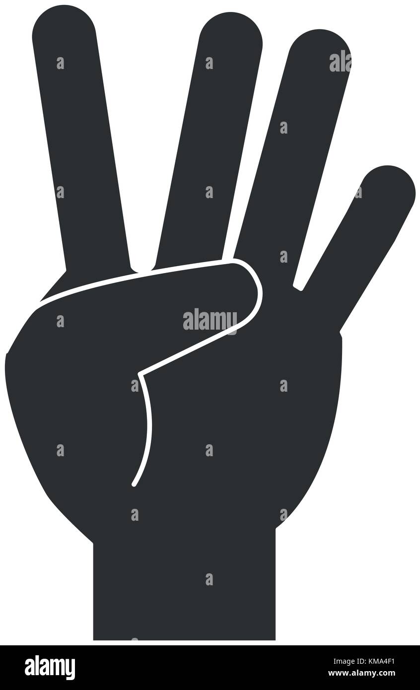 hand counting four on fingers vector illustration design Stock Vector ...