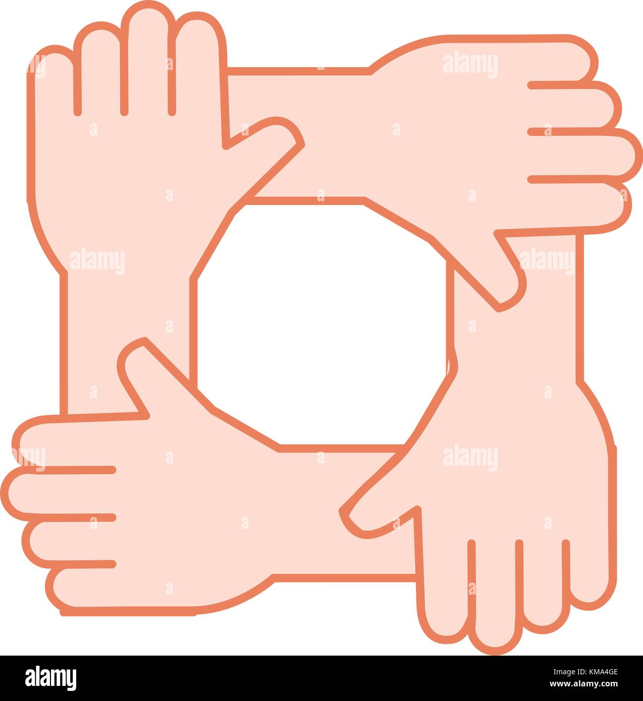 united teamwork hands icon vector illustration design Stock Vector ...
