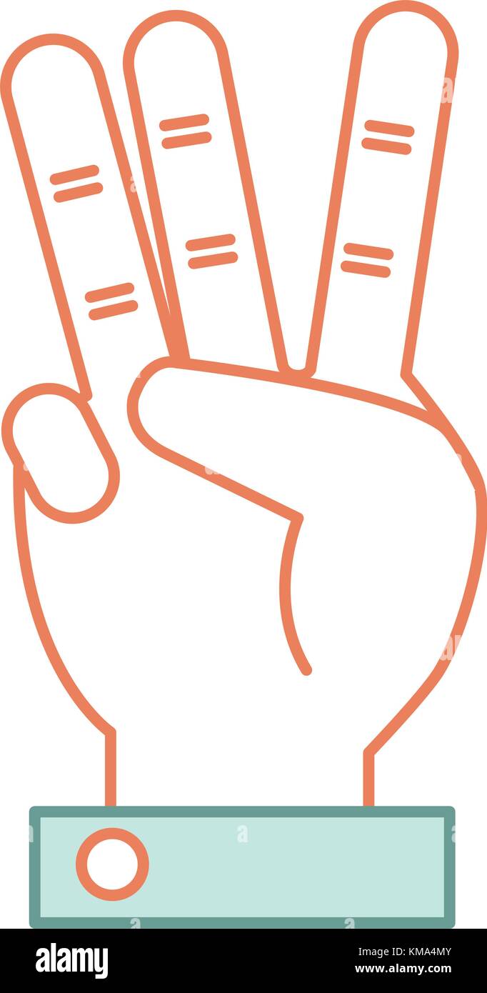 Three fingers counting Stock Vector Images - Alamy